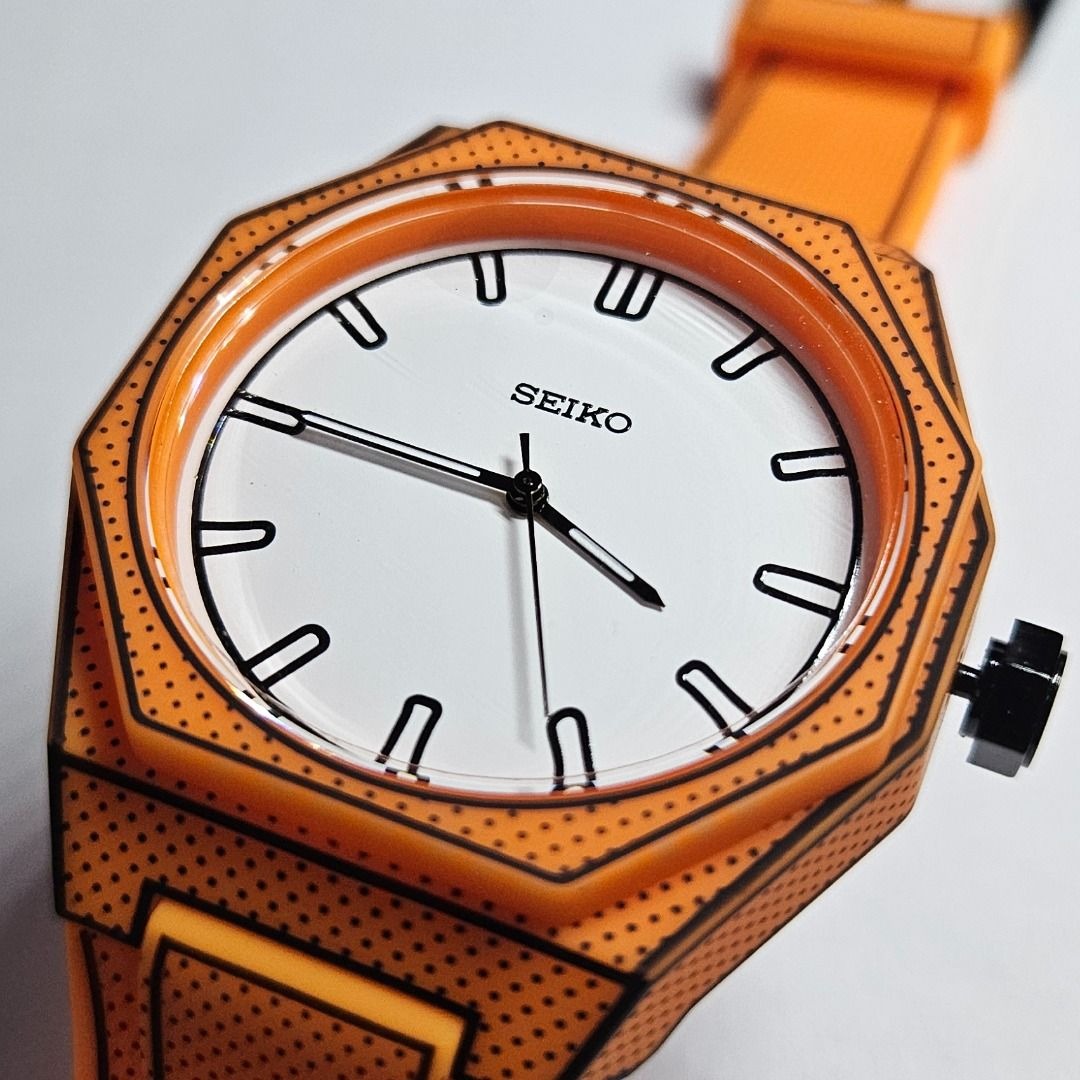 Clearance sale last piece! Seiko mod Manga Casioak 3D styled white dial ...