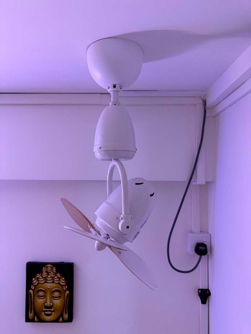 FANZO Ceiling Corner Fan - Light Wood/White, Furniture & Home Living ...