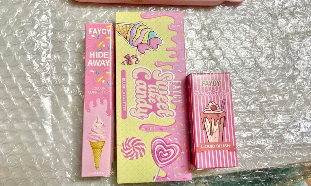 ALL THREE FAYCY LIQUID BLUSHER, POWDER BLUSHER, ORANGE CORRECTOR ...