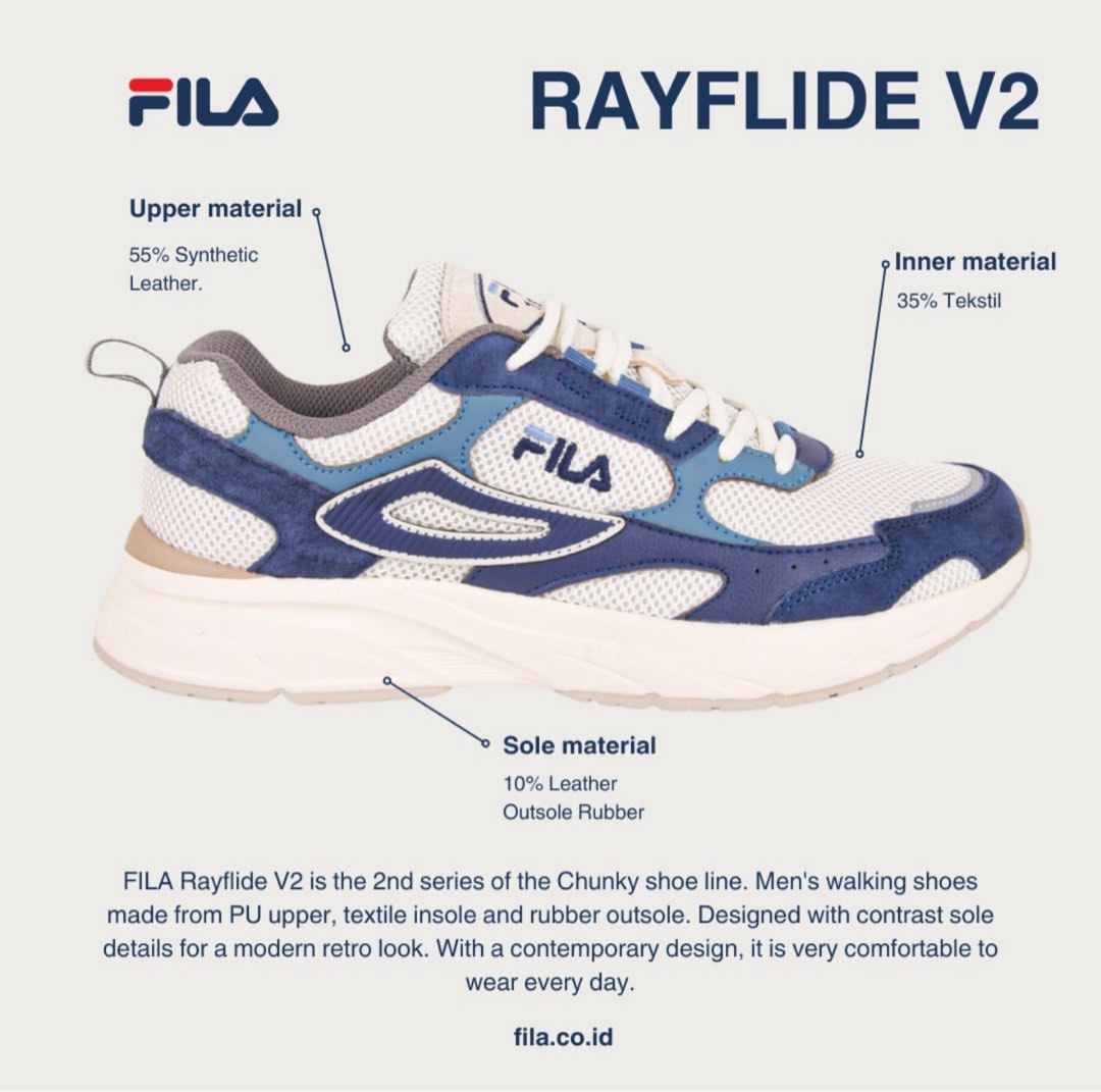 FILA RAYFLIDE V2, Fesyen Pria, Sepatu , Sneakers di Carousell