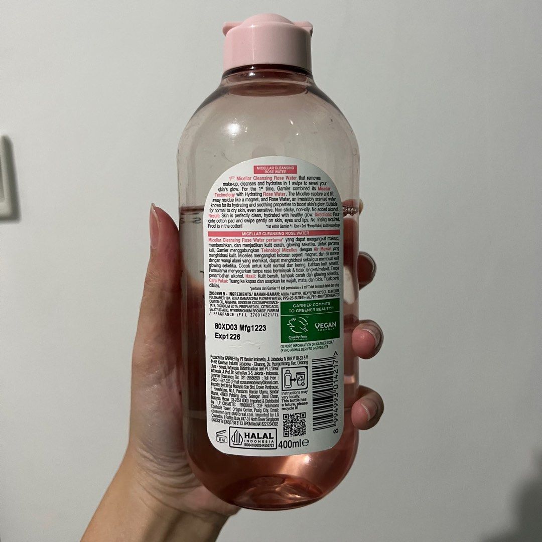Garnier Micellar Rose Water Cleanse & Glow Skin Care 400ml (Make Up ...