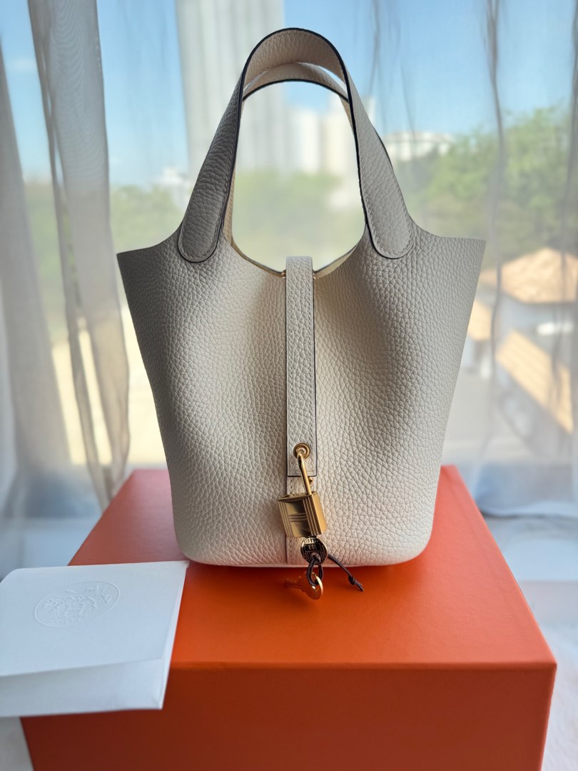 Hermes Picotin 18 Nata GHW, Luxury, Bags & Wallets on Carousell