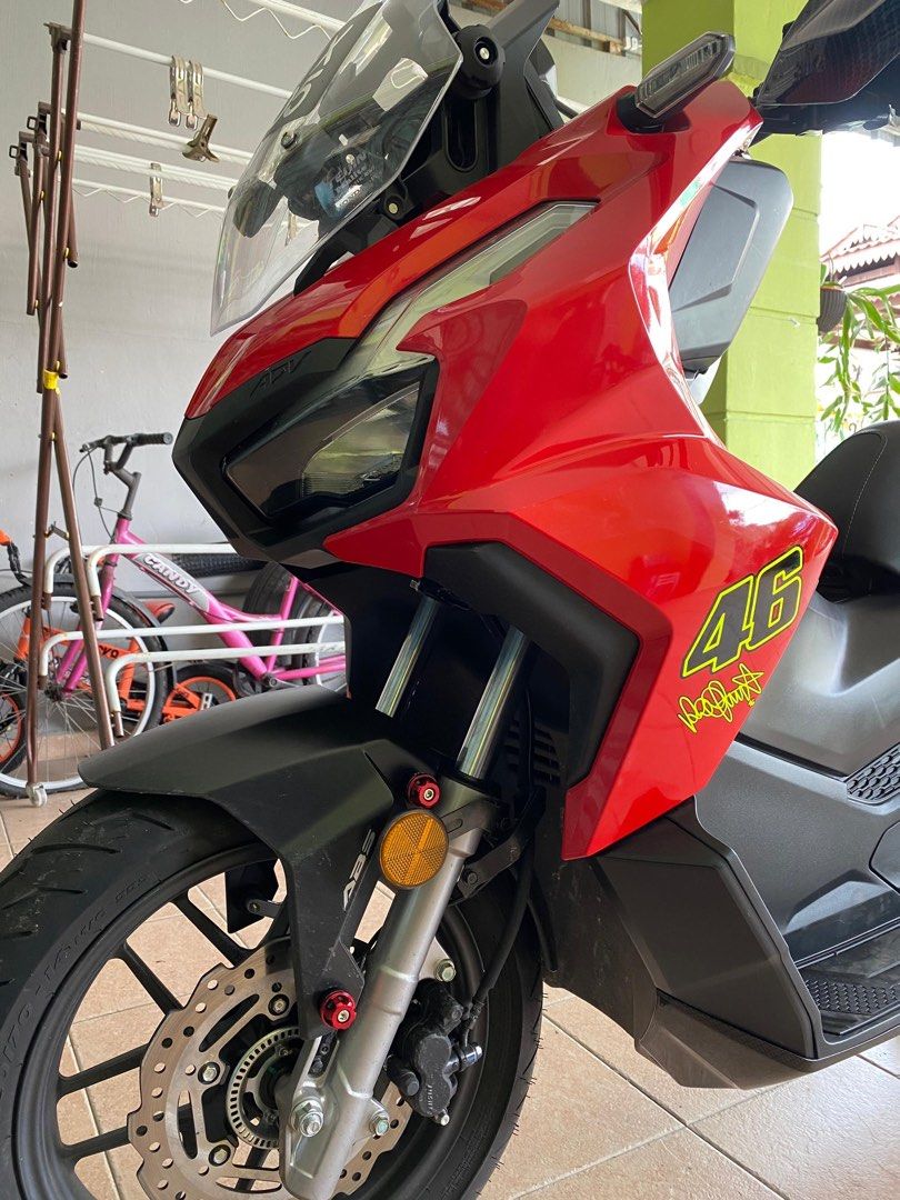 HONDA ADV 160 Red color + 3 Digit Plat no (BOS), Motorbikes on Carousell