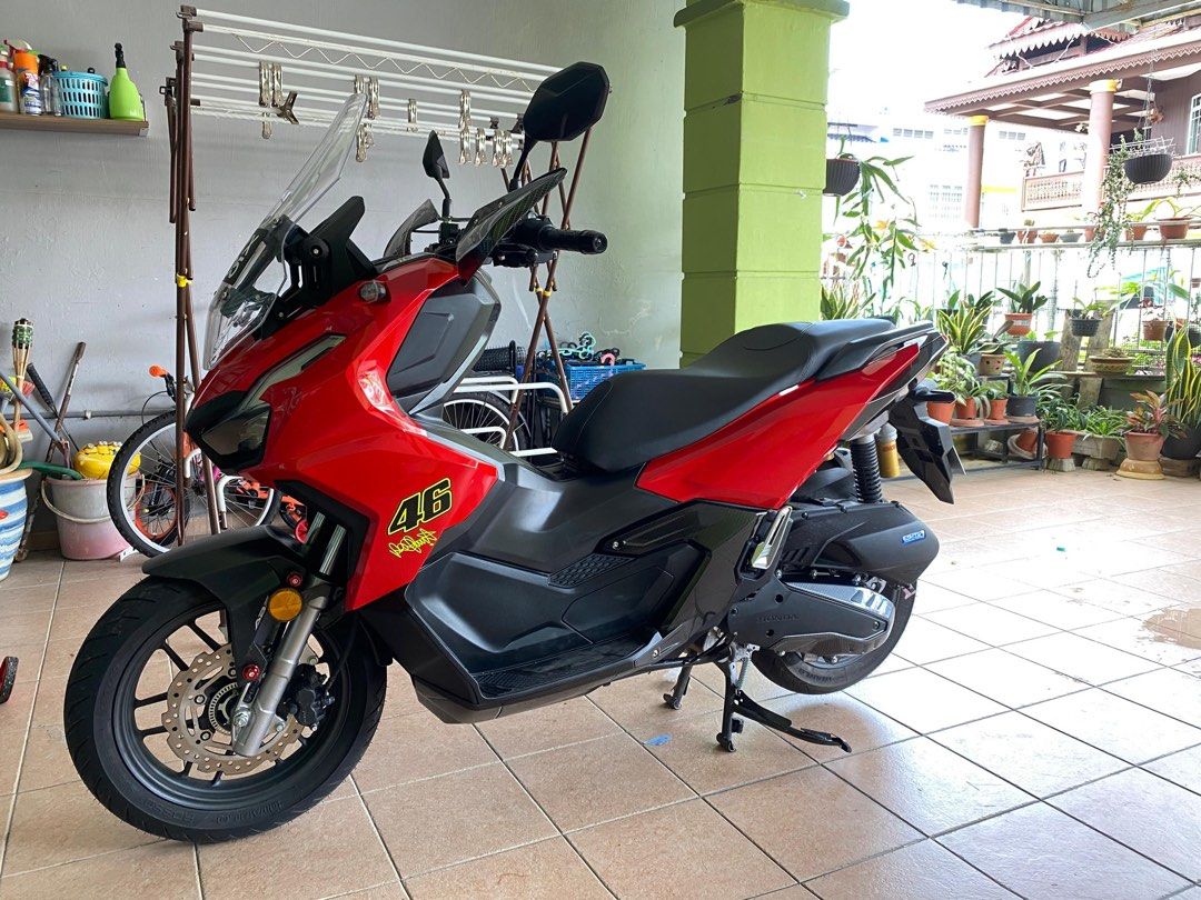 HONDA ADV 160 Red color + 3 Digit Plat no (BOS), Motorbikes on Carousell