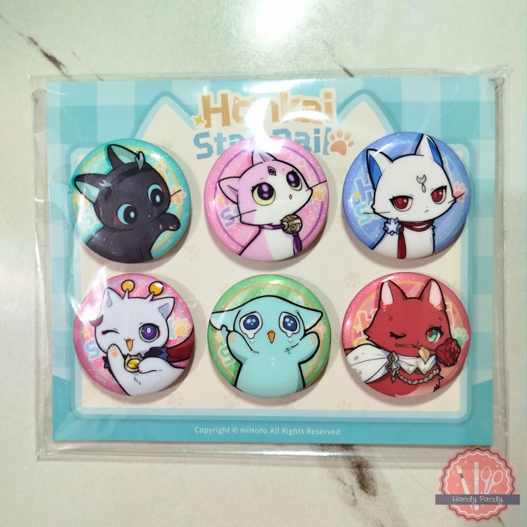 Honkai Star Rail (HSR) Tiny Cat Series Badge SET (Dan Heng, Fu Xuan ...
