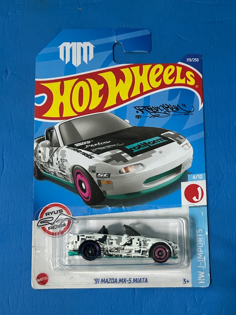 HOT WHEELS "91 MAZDA MX-5 MIATA (DOODLE WHITE)", Hobbies & Toys, Toys ...