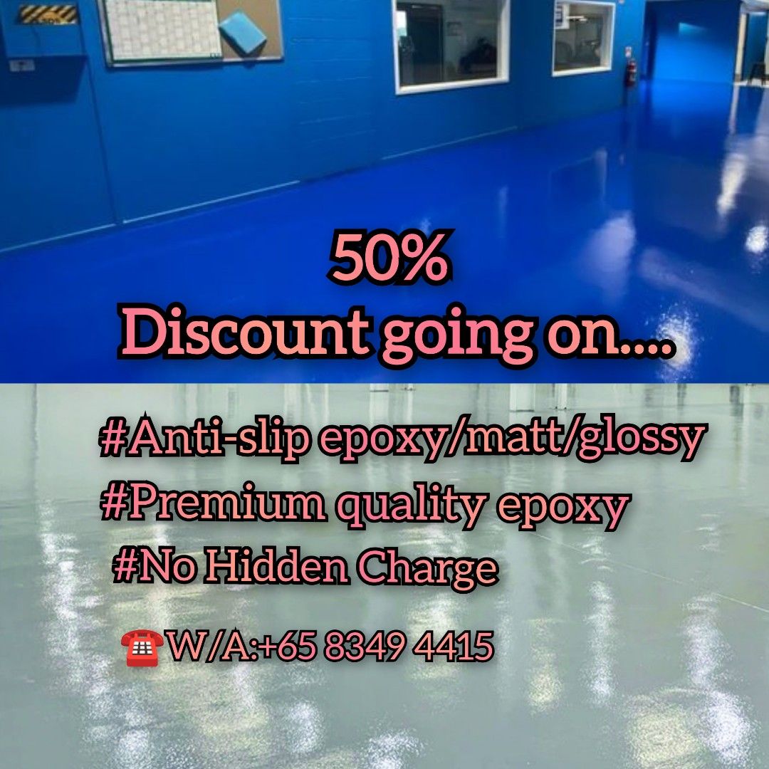 🔥Industrial floor epoxy painting service /PU epoxy/Hippon 40- 04 epoxy ...