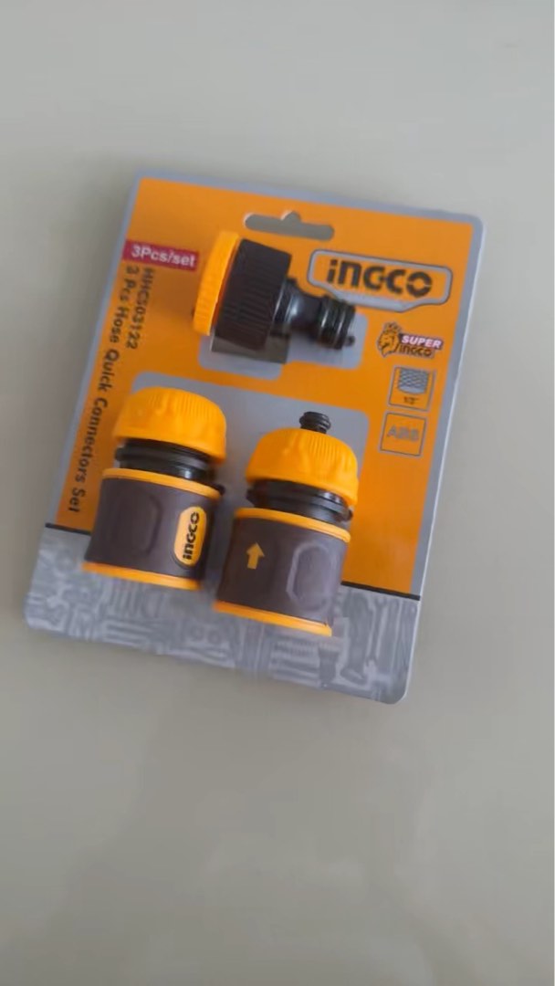 Ingco 3 Pcs/set 1/2" Hose Quick Connectors, Furniture & Home Living ...
