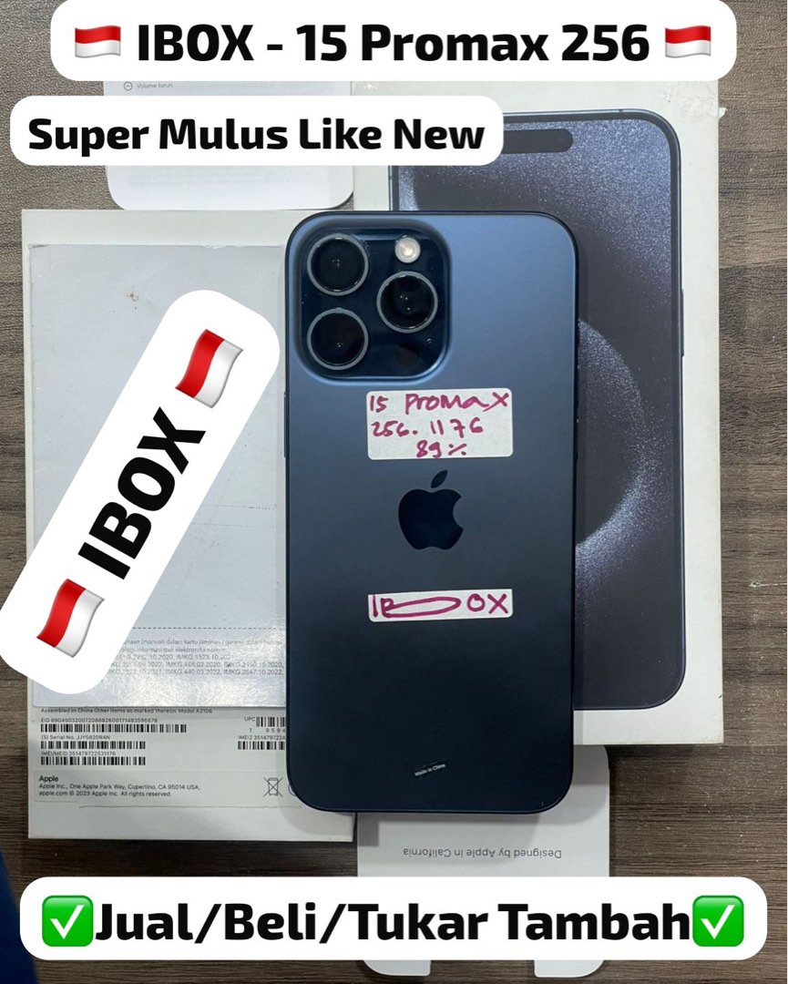 iphone 15 promax 256gb second ibox, Telepon Seluler & Tablet, iPhone ...