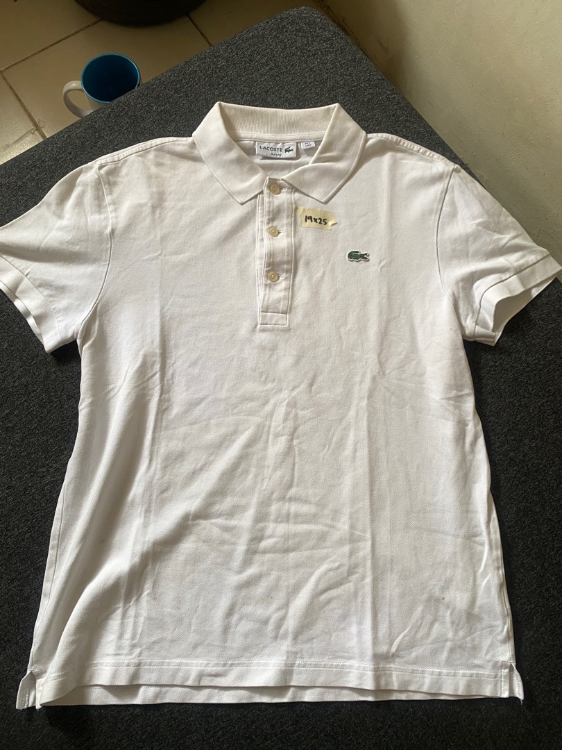 lacoste white polo, Men's Fashion, Tops & Sets, Tshirts & Polo Shirts on Carousell