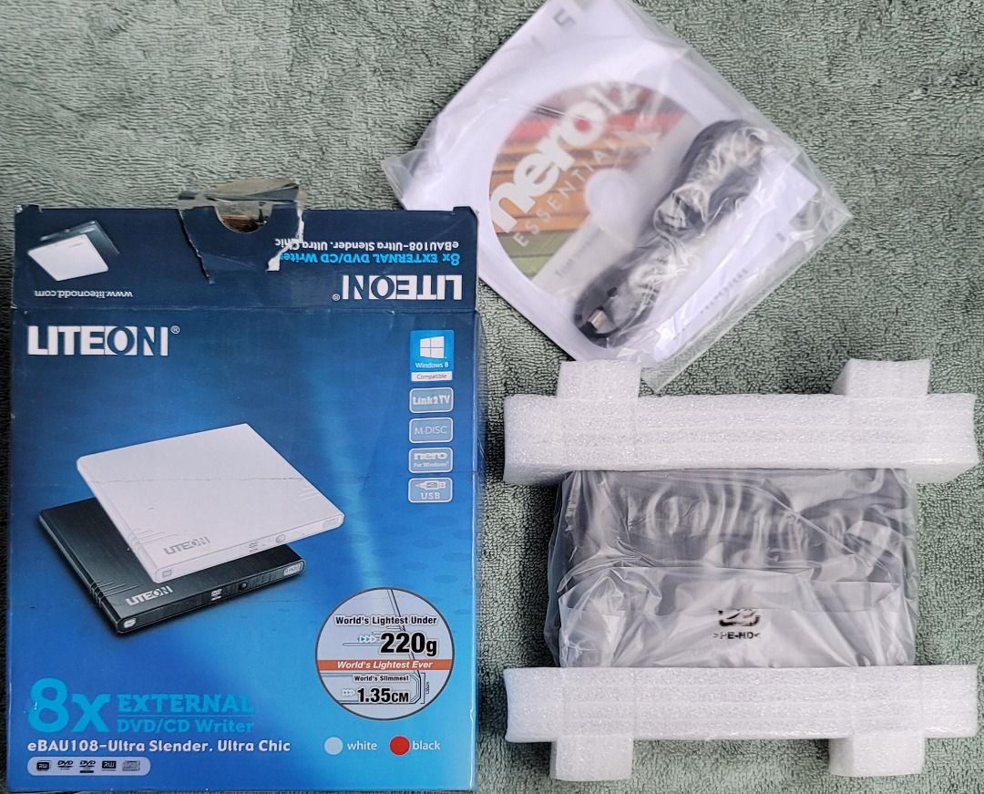 【全新】LITE-ON 8x External DVD/CD Writer Optical Drive eBAU108-11 Ultra ...