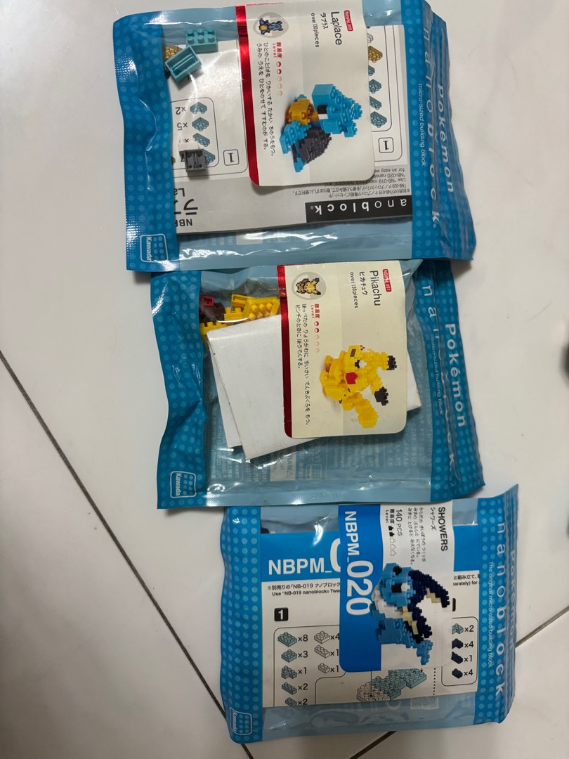 Nanoblock Pokemon Building Blocks - Lapras, Pikachu, Vaporeon, Hobbies ...