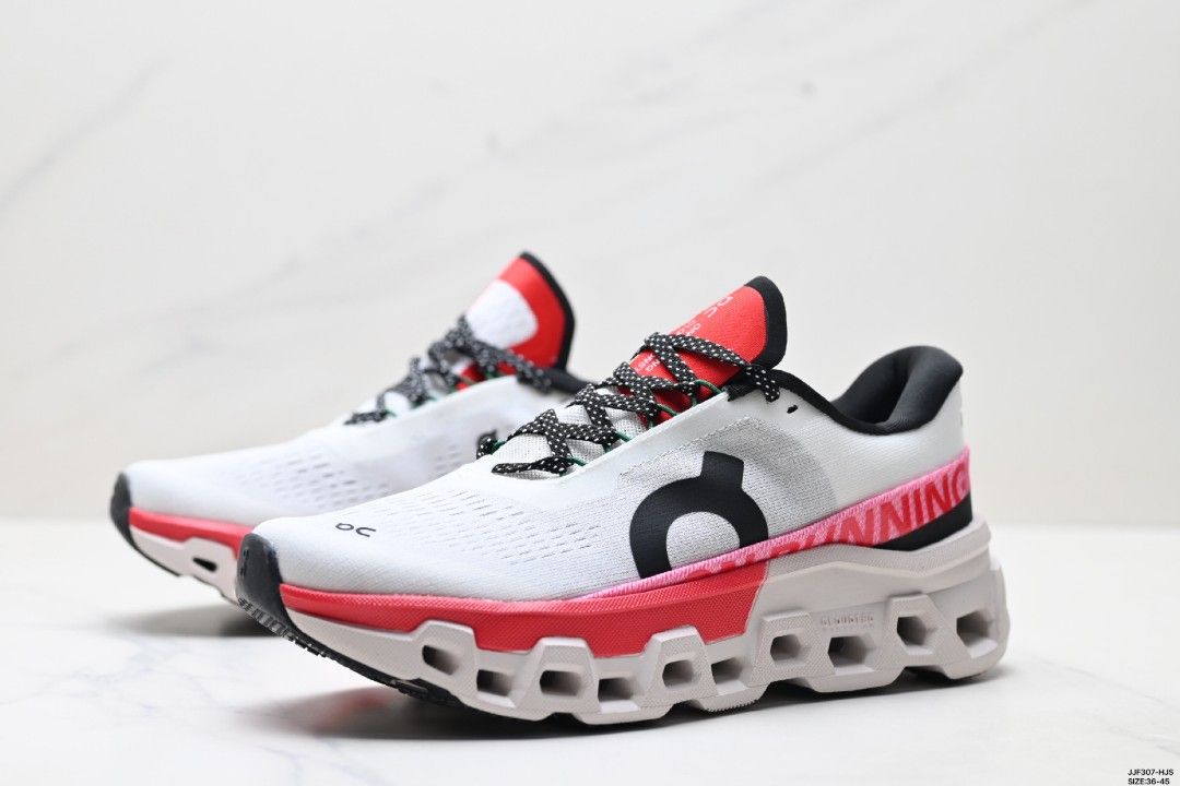 On Cloudmonster 2 White Red shoes, Women's Fashion, Footwear, Sneakers ...