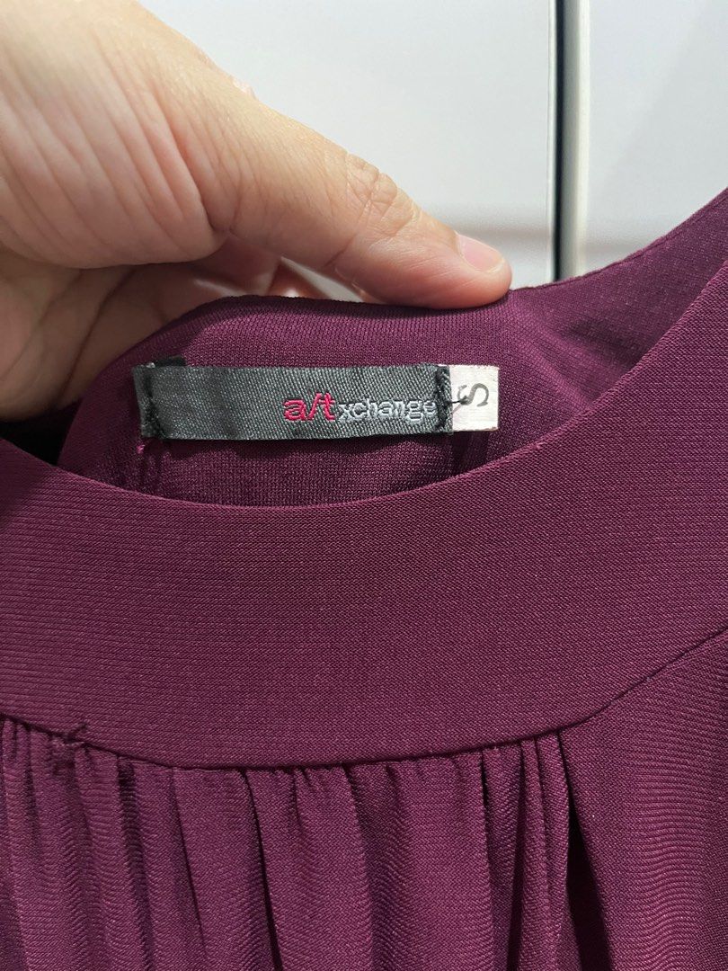 Party Dress Merah Maroon size S merk a/t xchange, Fesyen Wanita ...
