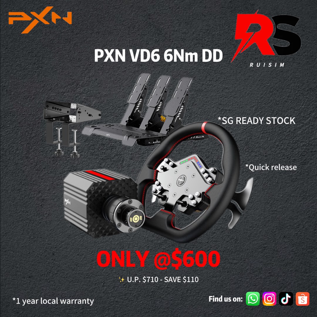[PXN] VD6 6Nm Direct Drive Steering Wheel/Racing Simulator - SG READY ...