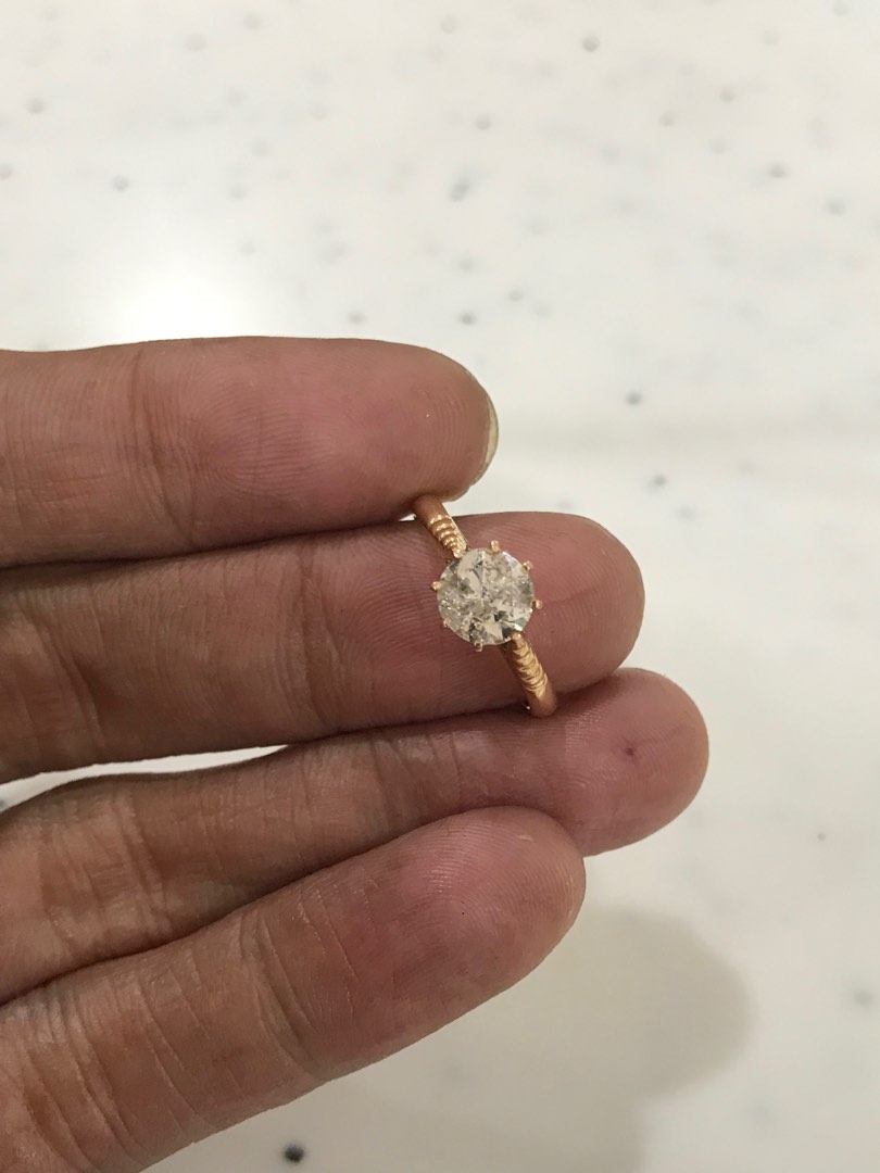 Ring Diamond cincin berlian 1.10ct 20k, Barang Mewah, Aksesoris di ...