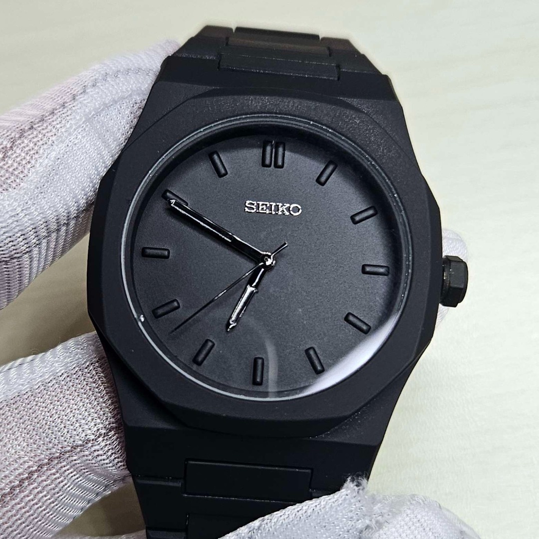 Seiko mod Casioak stealth black-out dial watch analog unisex men ladies ...