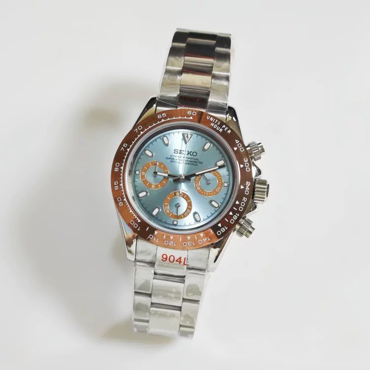 Seiko mod platinum Daytona style custom watch, Women's Fashion, Watches ...