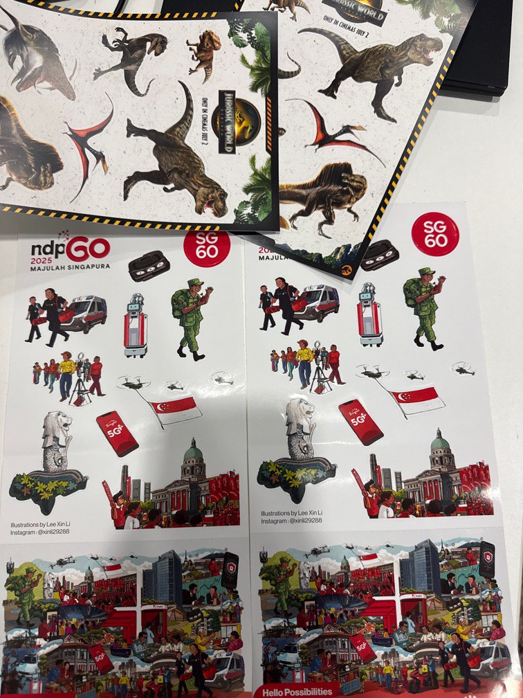 Sg60 stickers ! Rare authentic genuine sg 60 Singapore commemorate ...