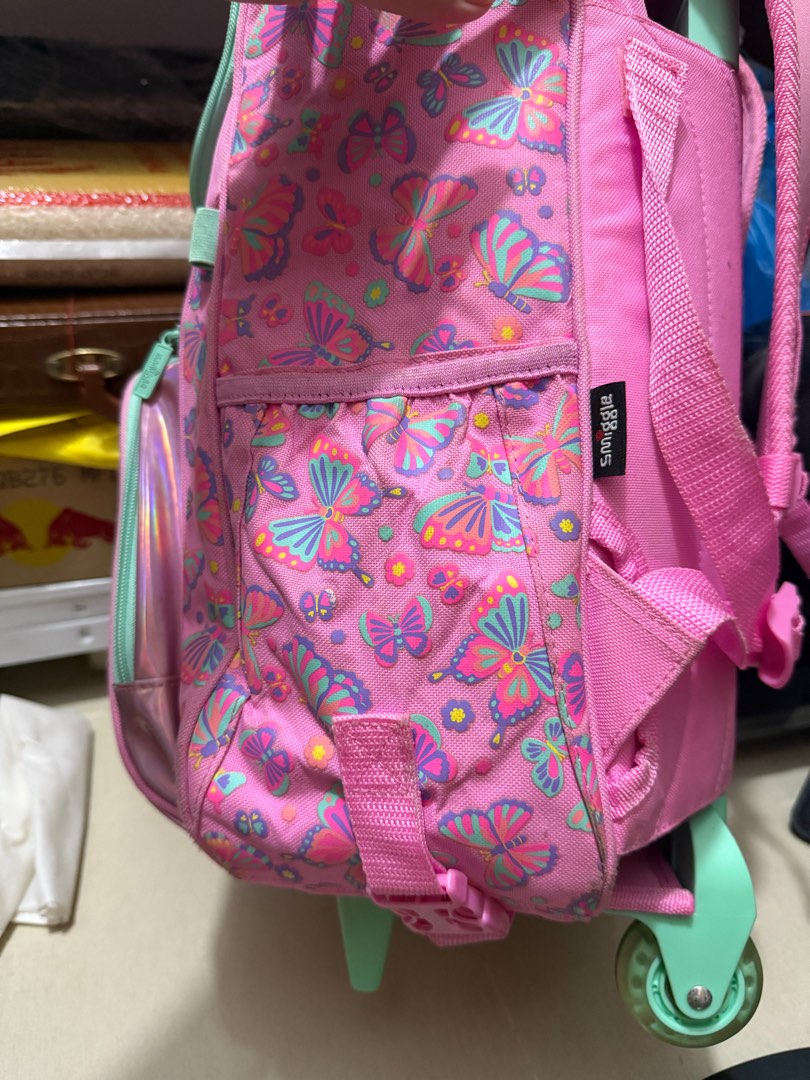 Smiggle Butterfly Rolling Backpack, Babies & Kids, Babies & Kids ...