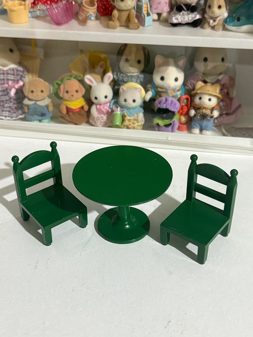 Sylvanian Families Vintage Green Dining Set Tables & Chairs | wood ...