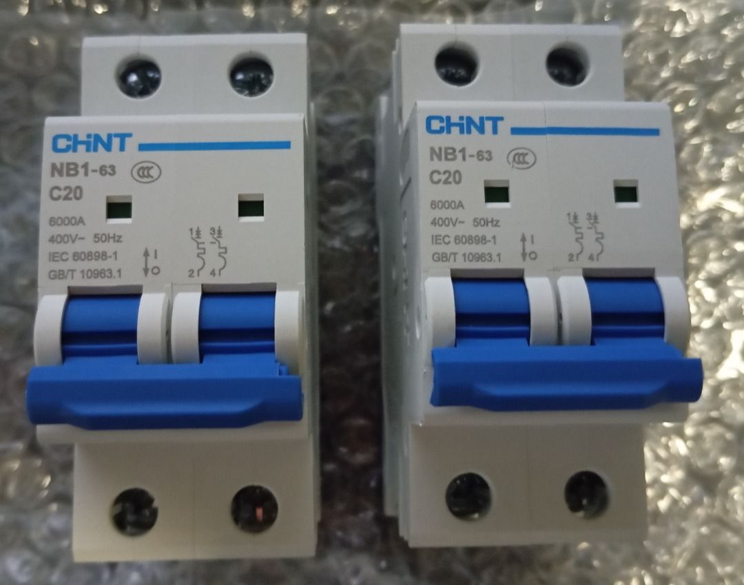 CHINT NB1-63 C20 20A DP Type C Circuit Breaker, TV & Home Appliances ...