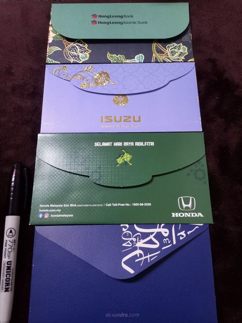 Combo 4 pcs Mix Sampul Duit Raya SDR (Hong Leong, Isuzu, Honda, De ...