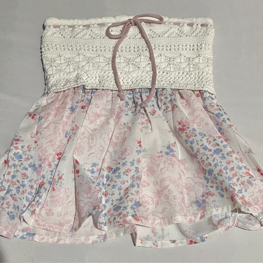 Crochet tube top floral hollister dupe tags: babydoll coquette ...