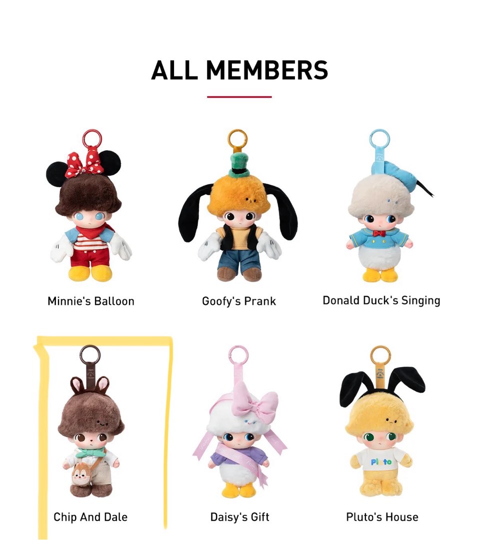 DIMOO WORLD × DISNEY Series-Vinyl Plush Keychain (Chip and Dale ...