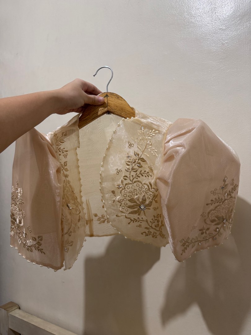 Filipiniana Graduation Bolero Top Nude Beige, Women's Fashion, Tops ...