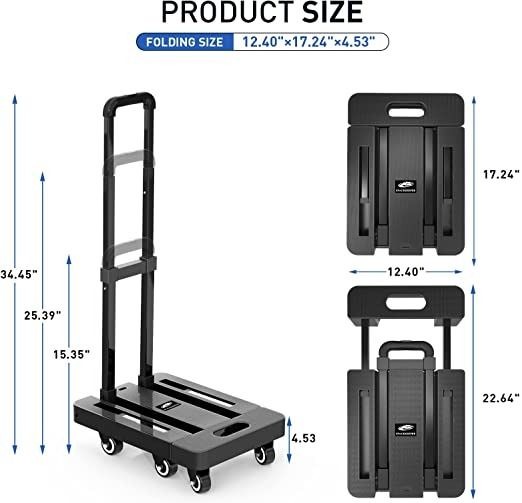 Foldable Steel Frame Trolley | Durable Multi-Purpose Platform Cart ...