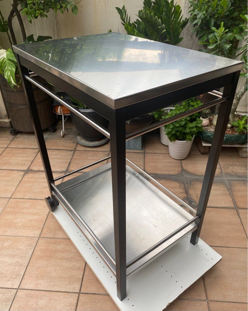 IKEA KLASEN kitchen / outdoor grill table serving cart trolley ...