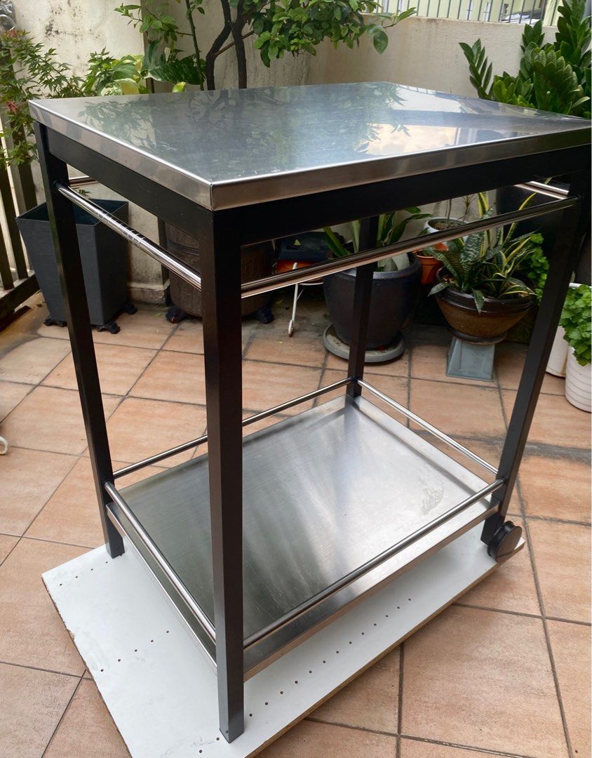 IKEA KLASEN kitchen / outdoor grill table serving cart trolley ...