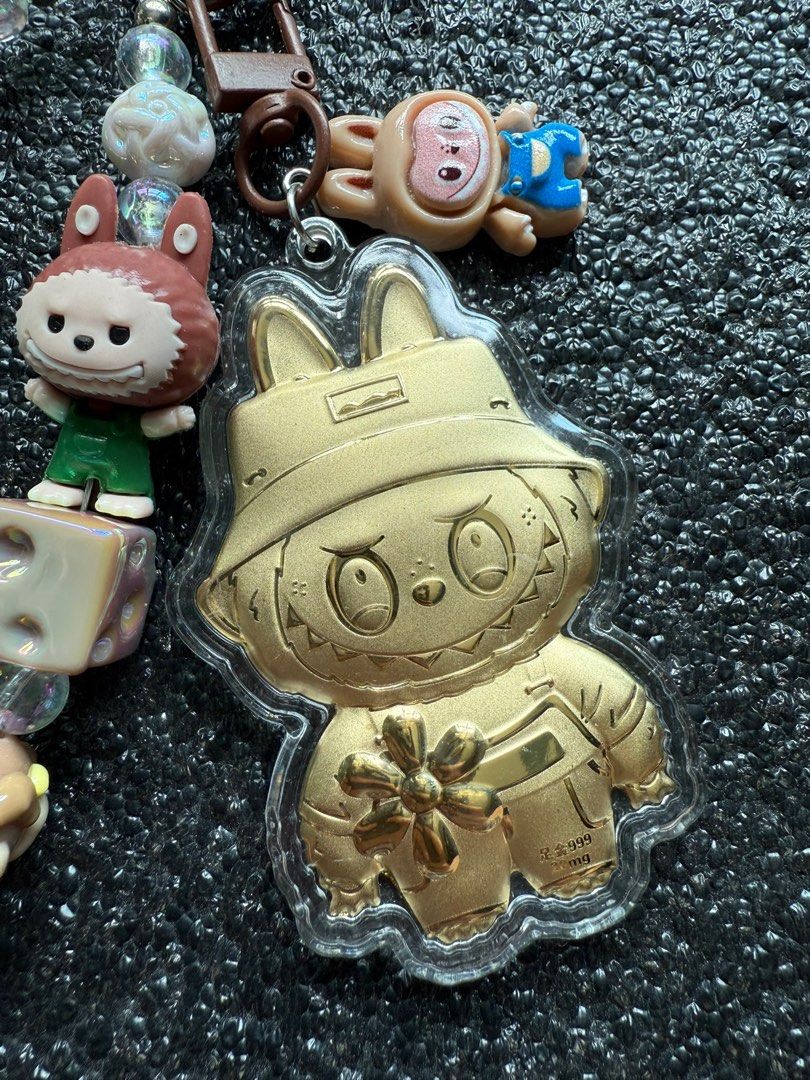 CNY Gold! Labubu 999 Gold Handphone Charm, Women's Fashion, Jewelry ...