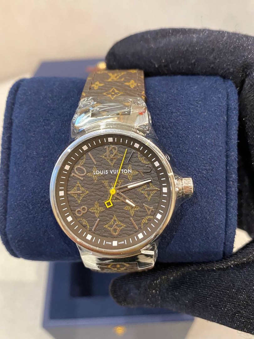 LOUIS VUITTON LADY TAMBOUR MONOGRAM 34MM QUARTZ WATCH, Luxury, Watches ...