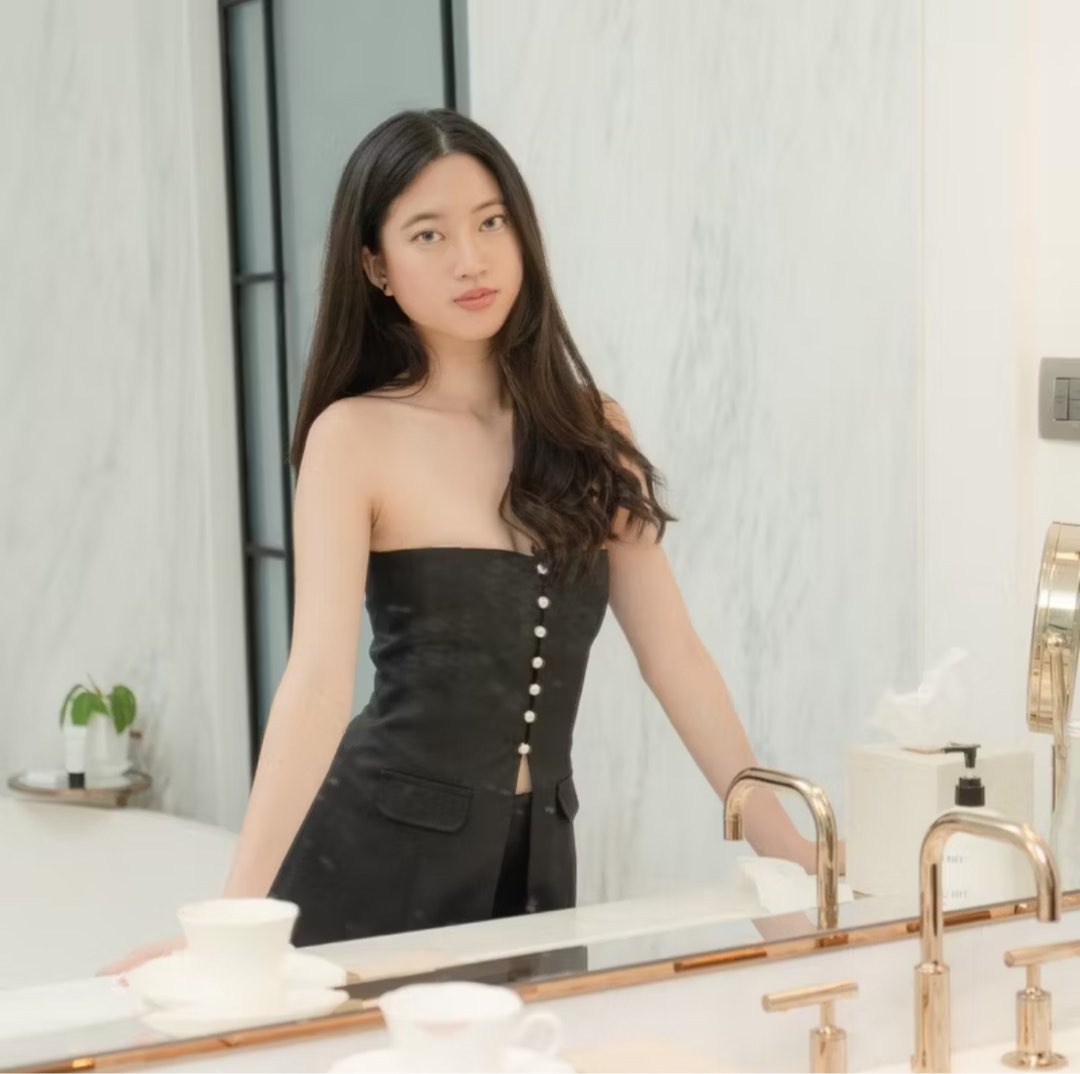 Pearl Tube Top -- Ocha Wear X Valerie Pola | Pearl Buttons, Fesyen ...