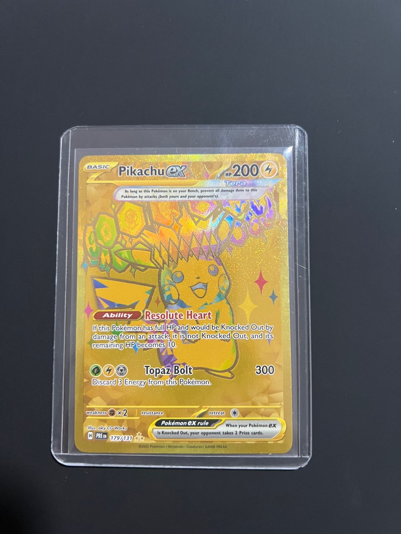 Pikachu Ex Gold Prismatic Evolutions #179, Hobbies & Toys, Toys & Games ...
