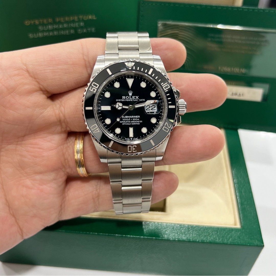Pre Owned Rolex Submariner Date Black 41mm Ceramic Bezel Dated Year ...