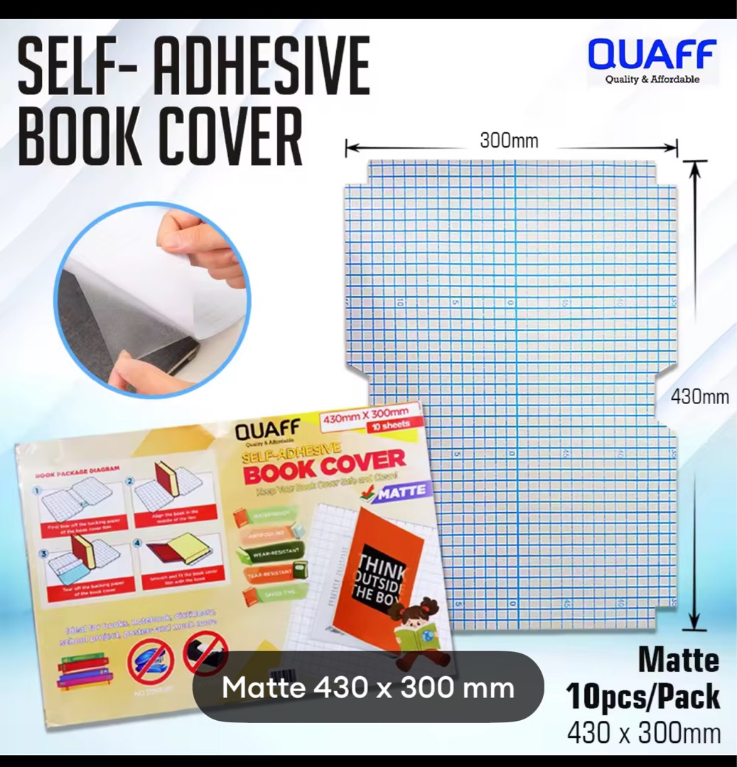 Quaff adhesive book/notebook cover, Hobbies & Toys, Books & Magazines ...