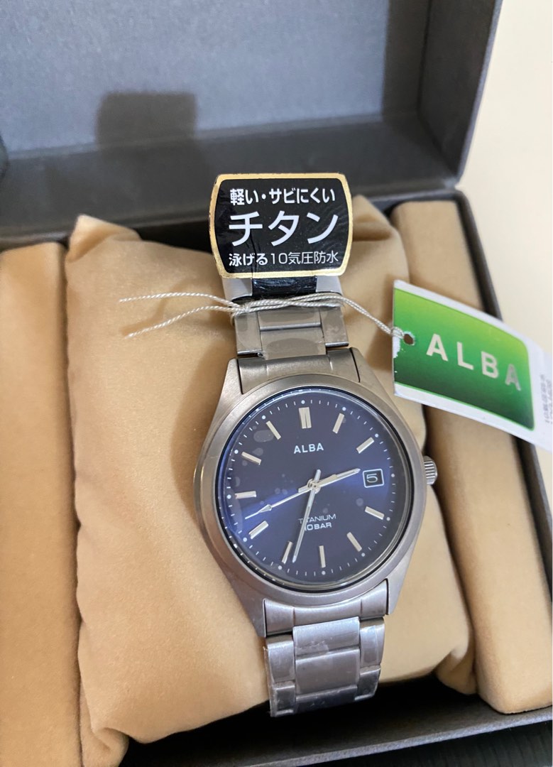 SEIKO ALBA Titanium 10BAR 9N063 In working condition With original box ...