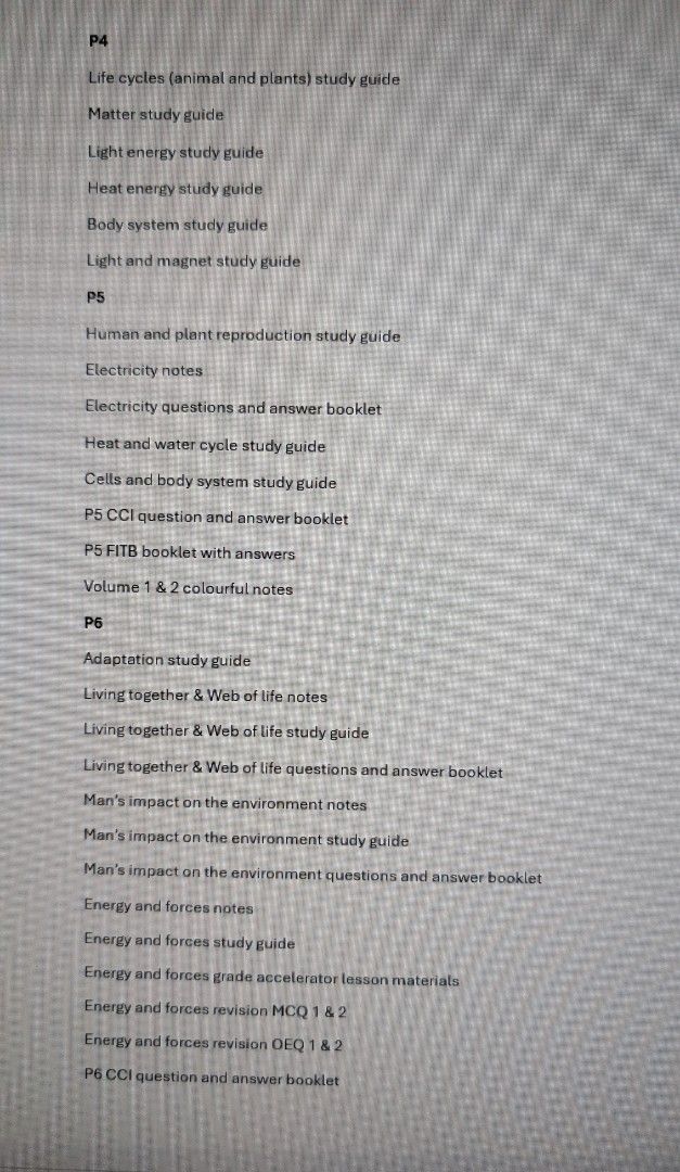 THE PIQUE LAB PSLE science notes 2022-2024 Edition, Everything Else on ...