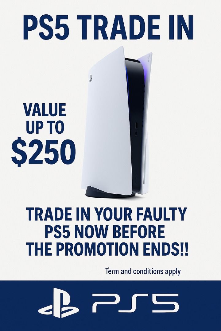 TRADE IN YOUR SPOILT PS5 AND TOP UP AS LOW AS $249 FOR PS5 SLIM 1TB ...