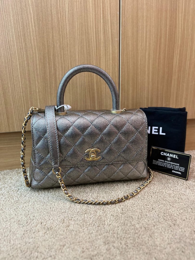 VGC Chanel coco handle small #28 bronze color, rusty gold hardware ...