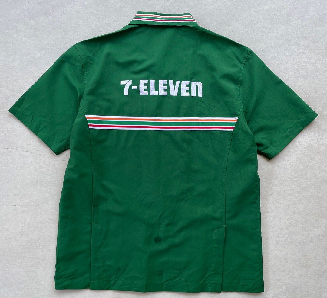 Vintage 7-ELEVEN Uniform Shirt/Jacket Zip Up, Men's Fashion, Coats ...