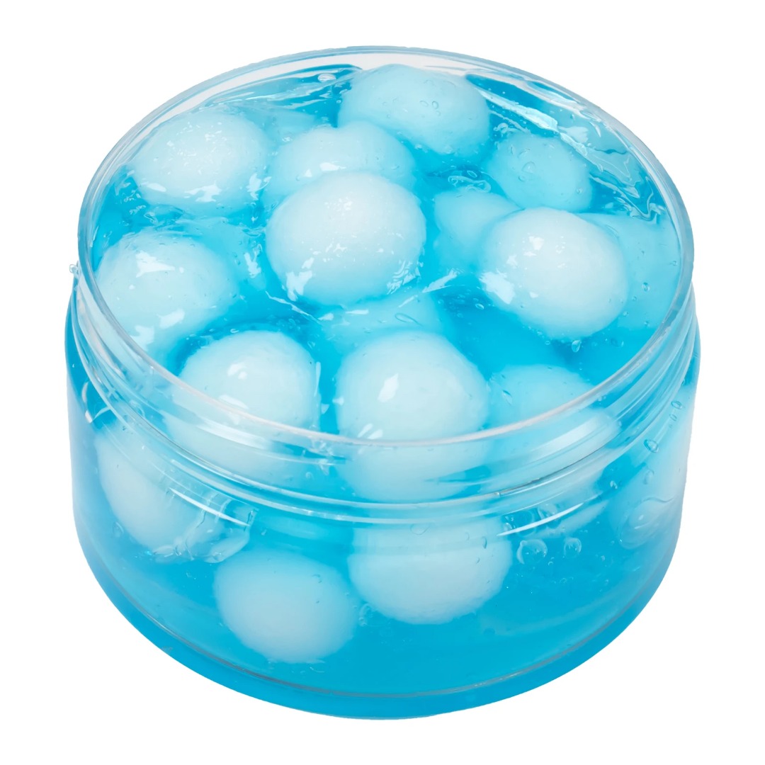 120ml Fluffy round ball Crystal Crunchy Slime kit Super Soft Non-Sticky Jelly Clear Slime Charms ...