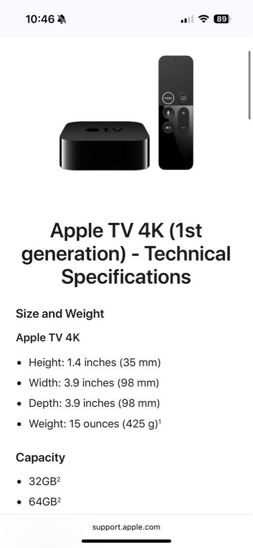 Apple TV 4K (1st Gen), TV & Home Appliances, TV & Entertainment, Media ...