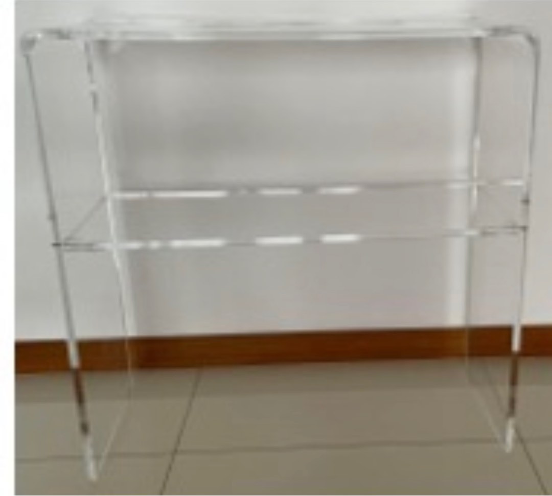 Clear Acrylic Console Table with Shelves, Furniture & Home Living ...