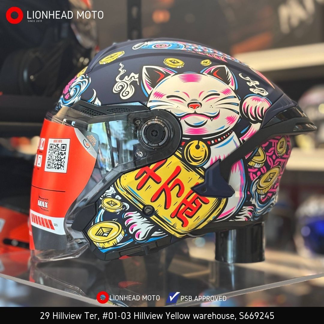 MT COSMO LUCKY CAT SUNVISOR HELMET PSB ECE2206 APPROVED FREE DELIVERY ...