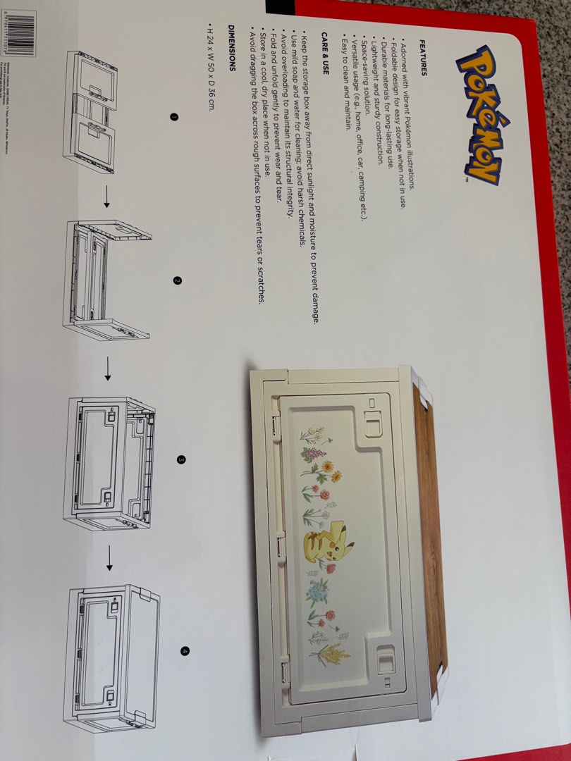 Pokemon Foldable Storage Box - Pikachu Design, Furniture & Home Living ...