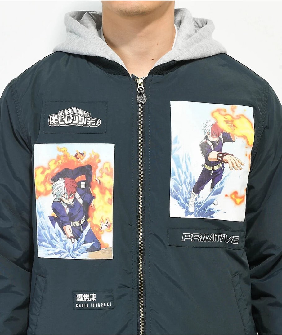 Primitive x My Hero Academia Mens Shoto Todoroki Hoodie Bomber Jacket ...